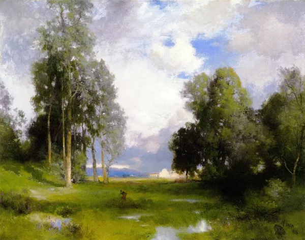 Thomas Moran Santa Barbara Mission Original Masterpiece ...